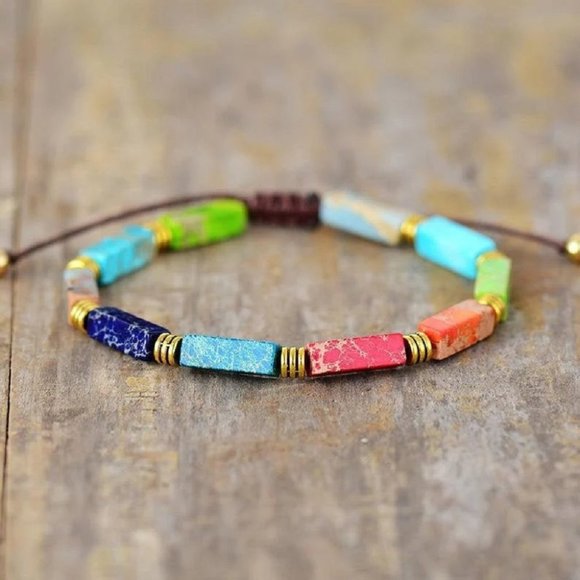 EvelynCreations | Jewelry | 7 Chakras Stone Bracelet Natural Assorted ...